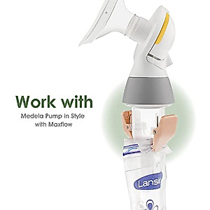 Maymom 3rd Generations Narrow Neck Breastmilk Storage Bag Adapters Compatible with Medela Pumps (All), Selected Ameda Pumps to be Compatible with Lansinoh and Nuk Breastmilk Storage Bags