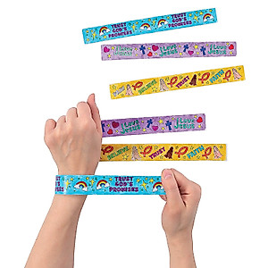 Fun Express Color Your Own Faith Slap Bracelets - VBS and Sunday School Craft Kits - Bulk Set of 48