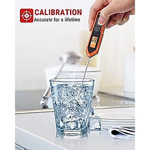 ThermoPro TP15H Waterproof Instant Read Food Thermometer for Cooking, Digital Meat Thermometer Probe with Backlight & Calibration, Cooking Thermometer for Meat Liquids Candy BBQ Oven Turkey