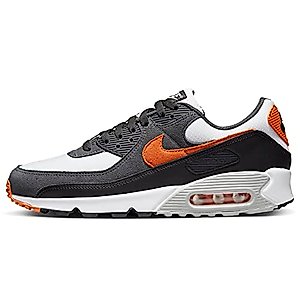 Nike Air Max 90 White/Black/Light Smoke Grey/Starfish DM0029-101 Men's Shoes (us_Footwear_Size_System, Adult, Men, Numeric, Medium, Numeric_9_Point_5)