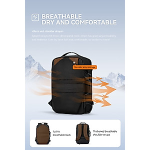 Laptop Backpack, 15.6" Work Backpack Travel Backpack Waterproof with USB Charging Port, 15.6" Laptop Business Backpack, 25L Men's Women's Travel Gift, Black