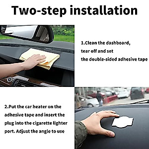 Car Heater, 12V Winter Car Air Heating Fan, Portable 150W Car Windshield Defroster Anti-Fog Defogger, 360 Degree Portable Car Fans (Black)