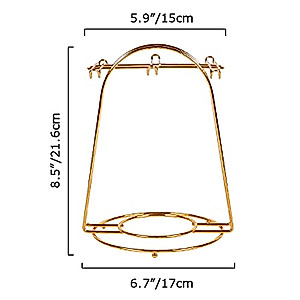 YY YEARCHY Coffee Mug Holder, Espresso Cups Holder Cup Drying Rack Cups Drainer Stand Metal Mug Tree Cups Organizer with 6 Hook Hangers for Kitchen Counter and Tea Party(Gold)