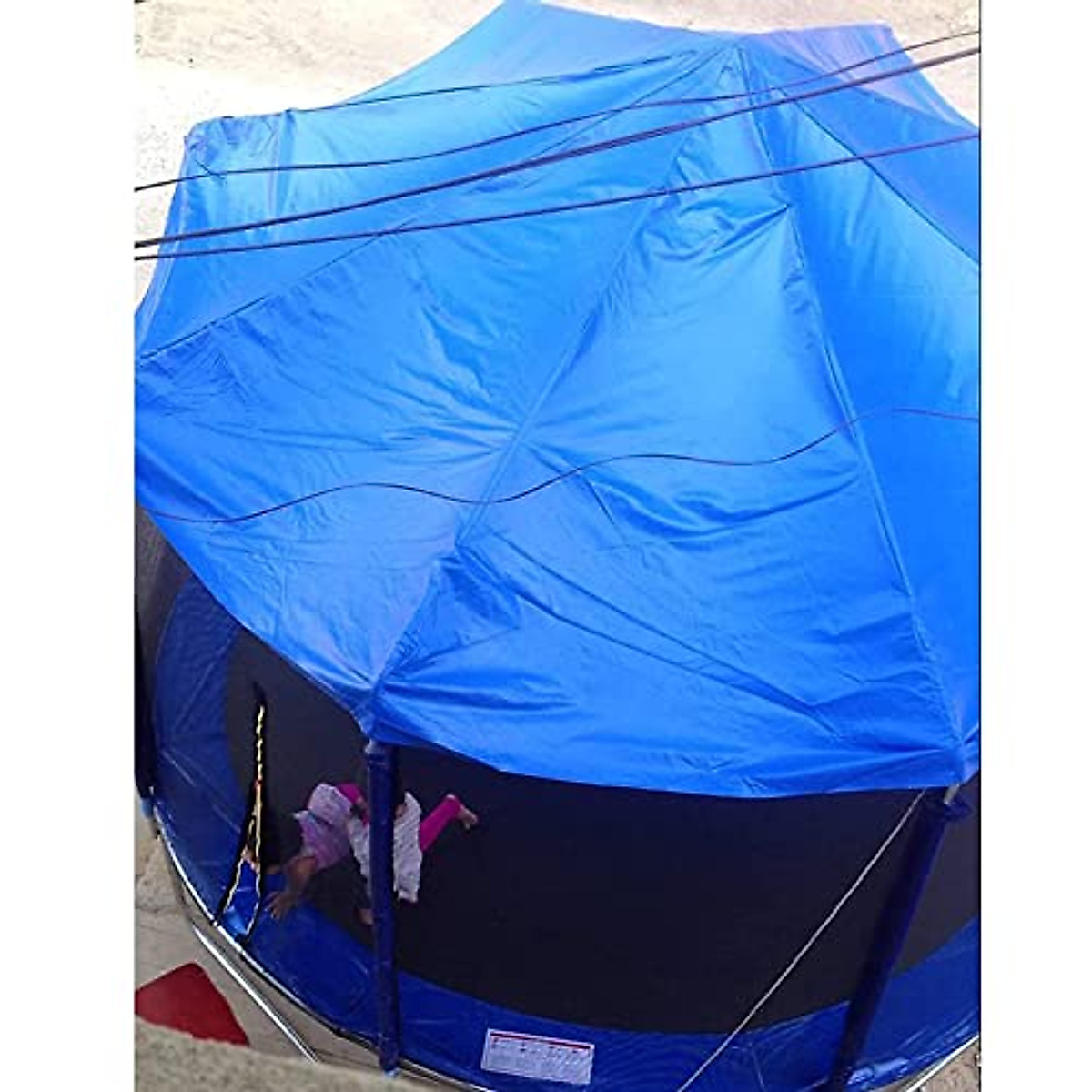 Trampoline Canopy 6/8/10/12/13/14/15/16FT Trampoline Sun Shade Cover Outdoor Fitness Backyard Trampoline Tent Accessories, 15FT 5 Legs 10 Pillars