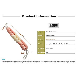 AARainbow 4 Packs Long Stretch Back Sponge with Rope Handles Back Scrubber Bath Shower Mesh Sponge Exfoliating Body Scrub Stretch Braided Loofah for Men and Women (B-1 Grey+1 Green+1 Pink+1 Coffee)