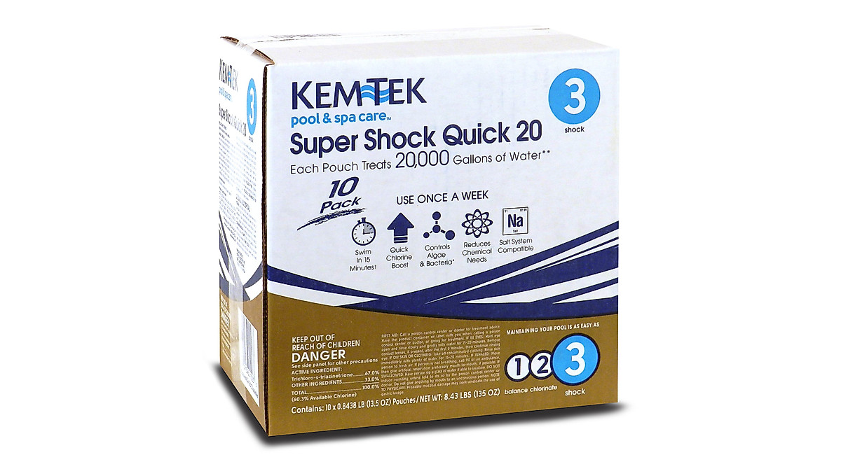 Kem-Tek 26449048231 10-Pack Super Shock Quick 20 for Swimming Pools — 🛍 ...
