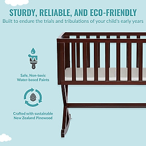 Dream On Me Luna/Haven Cradle, Wood, Espresso, 37x19x31.5 Inch (Pack of 1)