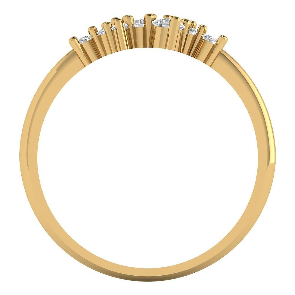 0.17 ct Brilliant Round Cut Clear Simulated Diamond 14k Yellow Gold Wedding Engagement Promise anniversary Band Sz 5.75