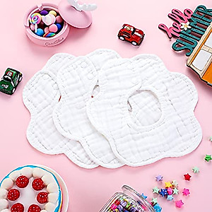 Geyoga 10 Pcs Baby Bibs 360° Rotate Soft Baby Bandana Muslin Drool Bibs Petal Bibs Burp Gauze Cloths Absorbent Bib (,)