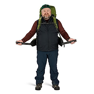 Osprey Aether 65L Men's Backpacking Backpack, Garlic Mustard Green, Extended Fit, Small/Medium