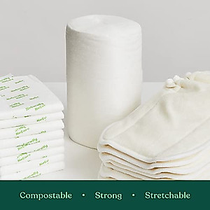Naturally Natures Bamboo Disposable Diaper Liners (6PK) 600 Sheets Gentle and Soft, Chlorine and Dye-Free, Unscented, Biodegradable Inserts (Set of 6) 600 Liners
