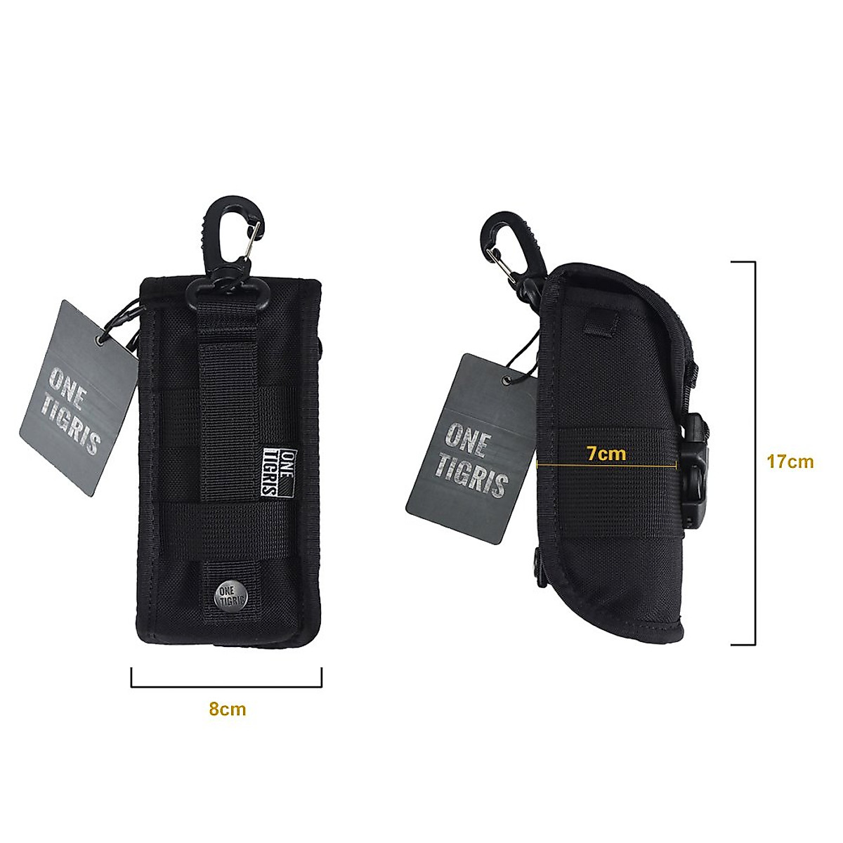 OneTigris MOLLE Eyeglasses Case with Buckle Hard Shell Sunglasses Storage Box 1000D Nylon (Black)