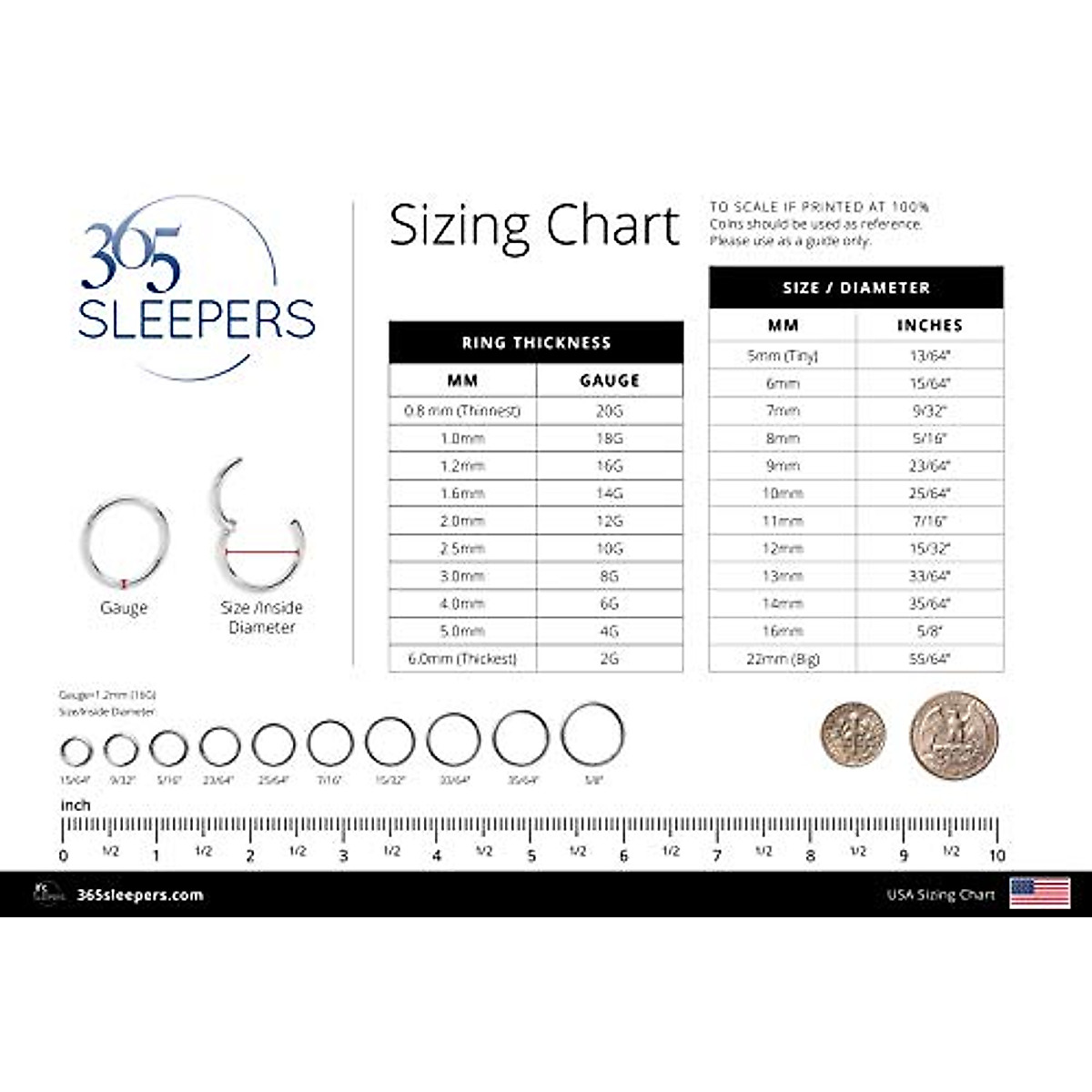 365 SLEEPERS Sterling Silver Hinged Unisex Sleeper Earrings Nose Hoop Segment Ring Hand Made In Australia Nickel Free Hypoallergenic 8mm - 18mm