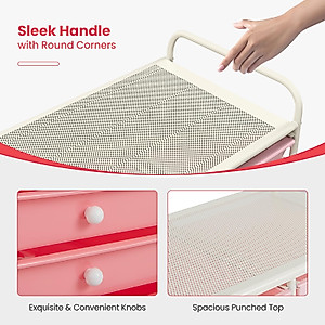 Giantex 15 Drawers Rolling Cart, Classroom Organizers, Storage Cart with Wheels, for Teacher Office Home School Supplies Tool Craft Art Paper