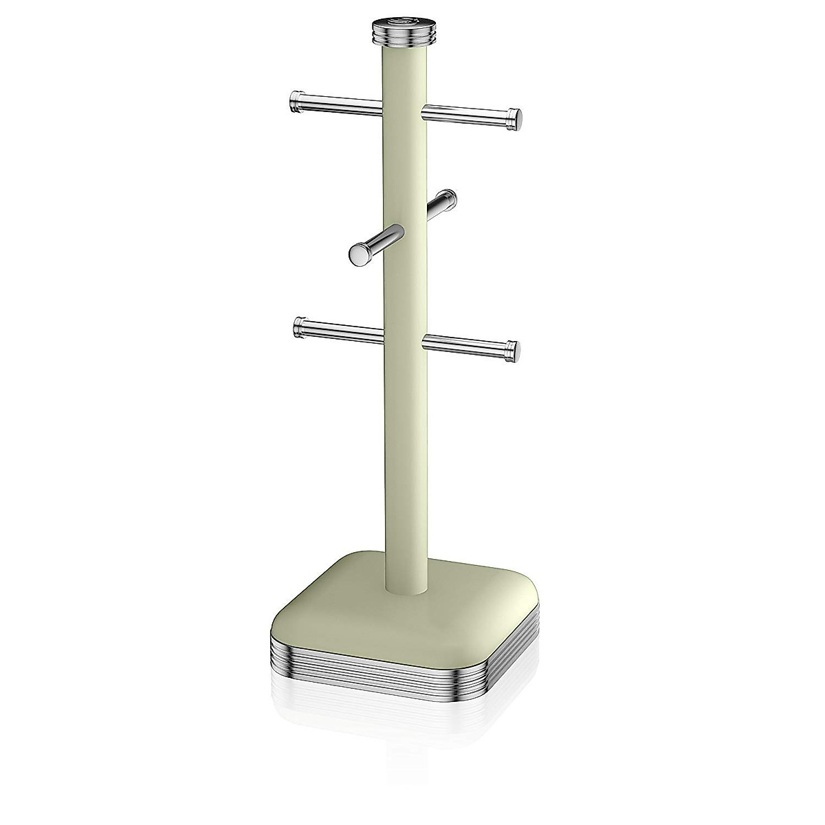 SWAN SWKA1030GN Retro 6 Cup Mug Tree, Weighted Base, Green