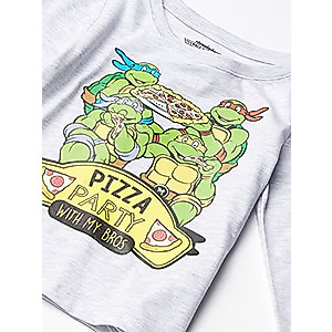 Teenage Mutant Ninja Turtles boys Long Sleeve Graphic T-shirt T Shirt, Heather Grey, 7-8 Years US
