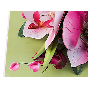 TRUANCE Pop Up Orchid Flower Mother Day Card- 3D Cards For Birthday, Anniversary, Thank You Cards, Card for Mom, Congratulation Card, Love Card, All Occasion