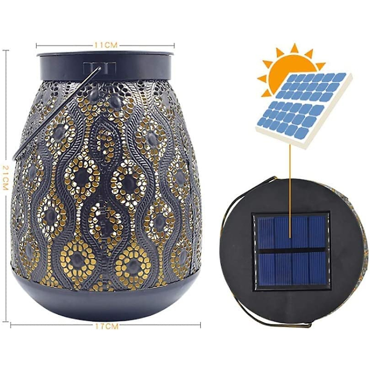 Solar-Powered Pathway Solar Garden Lights Solar Lantern Lights for Hanging Outdoor Ornaments Gift Outdoor Decoration Table Lantern Solar Silver Light Waterproof Solar Lamp Decorative Solar Powered Lan