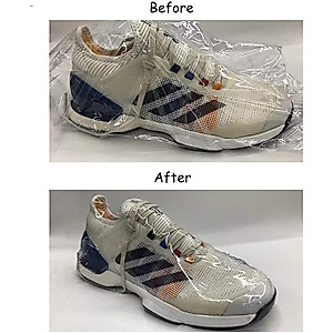 Bettomshin 100Pcs PVC Heat Shrink Wrap Bags,14.17 x 10.24Inch, L x W Shrinkable Wrapping Packaging Bags Light Blue for DIY Gifts Shoes Candle