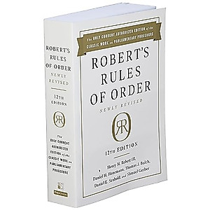 Robert's Rules of Order Newly Revised, 12th edition