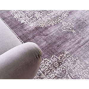 Unique Loom Traditional Classic Intricate Design with Distressed Vintage Detail, Area Rug, 3 ft 3 in x 5 ft 3 in, Purple/Ivory