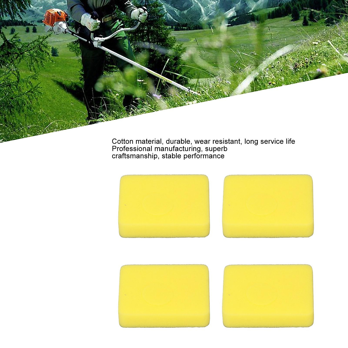 10Pcs Lawn Mower Air Filter, Cotton Engine Lawn Mower Air Cleaner Foam Filter 093J02 450E 500E 5.5hp Series Engine TB110 TB115 TB554 Mower