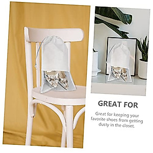 Shoe Bags 40 pcs Pouch Window White Transparent Closure Aging Proof Saving Storage Pouches Large Non- Portable- Women Fabric Woven Shoe Bag Clothes Ing Travel for Back Portable