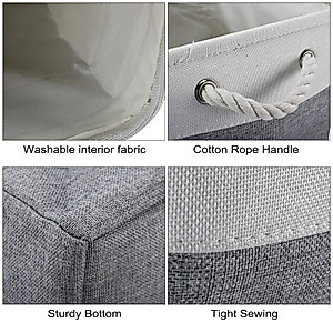 Patioer Large Fabric Storage Cubes 13X13 Foldable Cube Storage Bins Organizer Set of 3 Shelf Baskets with Sturdy Cotton Carry Handles for Baby Nursery Closet Shelves Organization