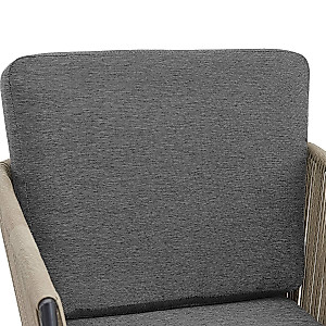 Barton 3 Pieces Wicker Chair Set w/Glass Table Gray Outdoor Patio Furniture Wicker Rattan Modern Conversation Chat Seating