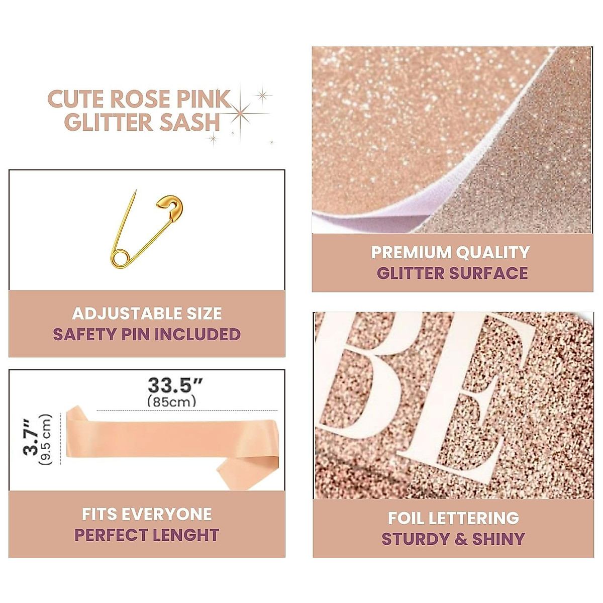 MAGICSHOP4U Mom to be sash - Mom To Be Rose Satin Sash - Baby Shower Decorations, Gender Reveal, Welcome Baby, Baby Sprinkle, Baby Shower Sash, Mummy to be - Light Pink Baby Shower