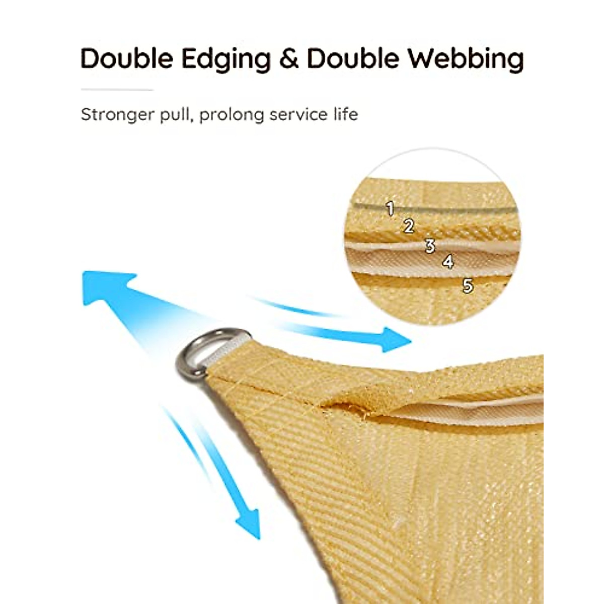 Quictent 24X24FT Large Oversized 185G HDPE Square Sun Shade Sail Canopy 98% UV Block Outdoor Patio Garden with Hardware Kit