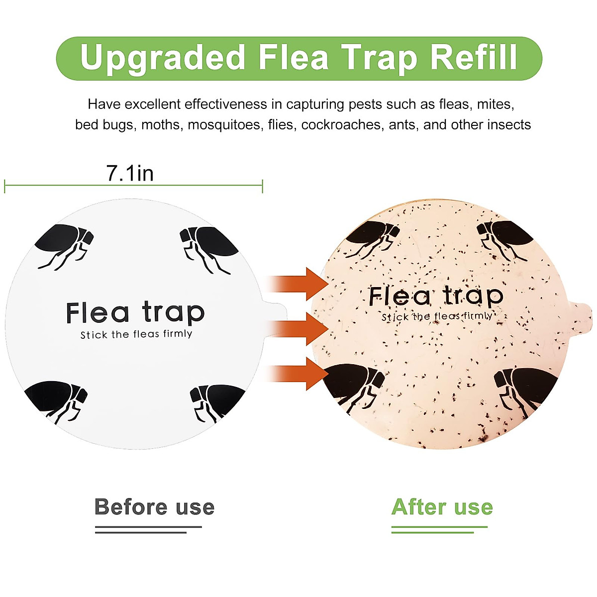 KILSACO Flea Trap for Inside Your Home 2 Packs - Premium Electric Flea Traps, Natural and Child-Friendly Indoor Flea Control for Home & Garage with 5 Glue Disc Refills and 5 Lightbulbs