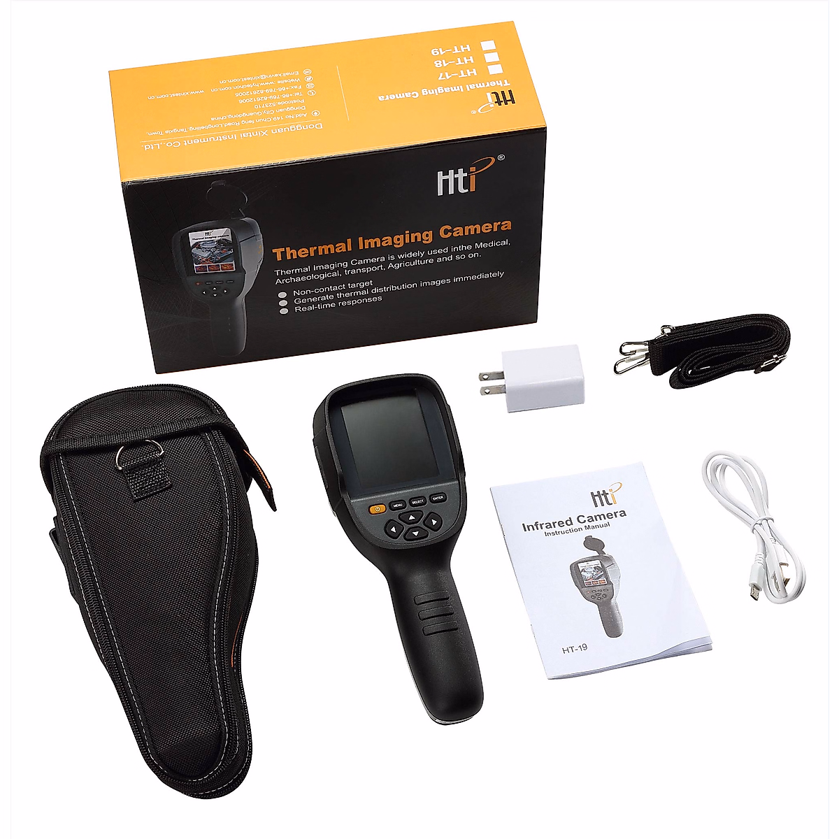 Hti-Xintai Higher Resolution 320 x 240 IR Infrared Thermal Imaging Camera. Model HTI-19 with Improved 300,000 Pixels, Sharp 3.2in Color Display Screen, Battery Included. Lightweight Comfortable Grip.