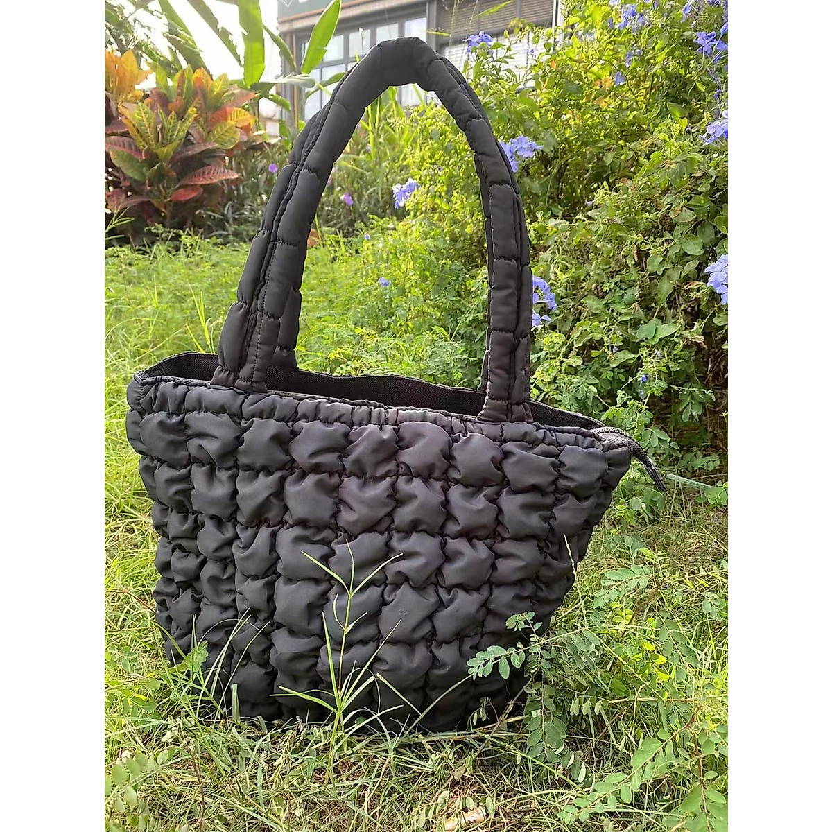 CAMTOP Lunch Box for Women Girls Insulated Cute Lunch Tote Bag Lunchbox Cooler Puffer Bag for Work Travel Picnic(Black)