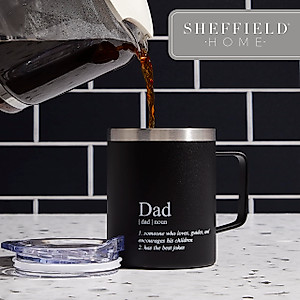 Sheffield Home Love You and Love you More Coffee Mug Set- White and Pink Ceramic Couples Coffee Cups- Cute Set of 2 (14 oz Each) Engagement Mugs for Couples