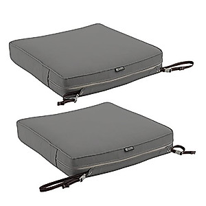 Classic Accessories Montlake FadeSafe Water-Resistant 72 x 21 x 3 Inch Outdoor Chaise Lounge Cushion Slip Cover, Patio Furniture Cushion Cover, Light Charcoal Grey, Patio Furniture Cushion Covers