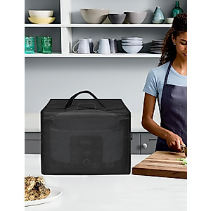 Cooker Dust Cover Heavy Duty Waterproof and Dustproof Multi-Purpose Cooker Cover Compatible with Ninja MC1001 Foodi Possible Cooker PRO 8.5-Quart Slow Cooker Oven Safe Black,19.3"Dx15"Wx9.8"H (Black)