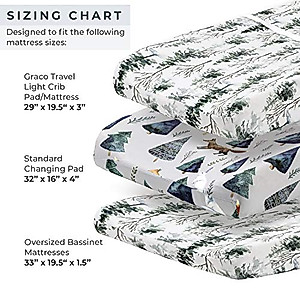 Pobi Baby - 2 Pack Premium Quality Changing Pad Cover - Ultra-Soft Cotton Blend, Stylish Animal Woodland Pattern, Safe and Snug for Baby (Magical)