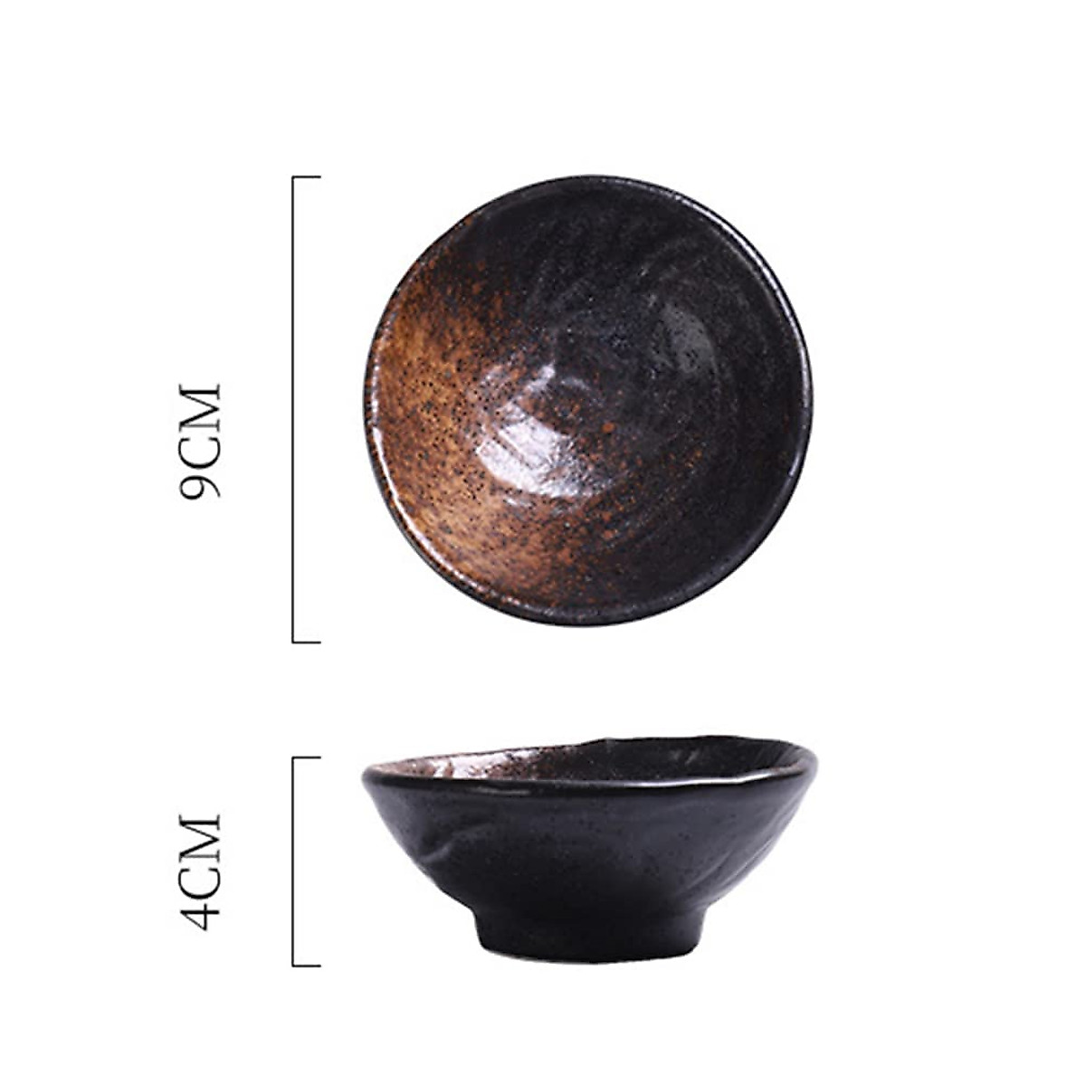 Tofficu Dinnerware Sets 4Pcs Ceramic Seasoning Dishes Reusable Sauce Bowls Japanese Side Dishe Dipping Bowl Mini Dip Bowls Set for Appetizer Snack Ketchup Condiments Dessert Soy Cutlery Set