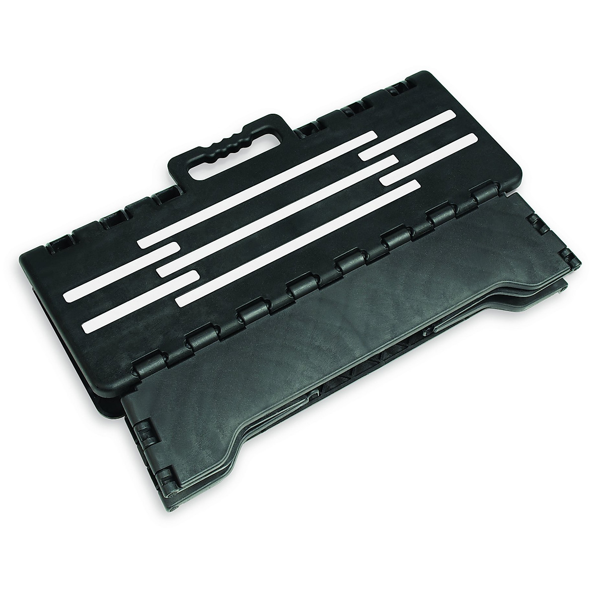 North American Health + Wellness Portable Folding Step, 4" Non-Slip Stool w/Handle, Black