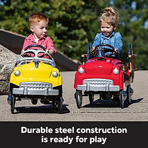 Kid Trax Toddler Classic Pedal Car, Kids 3-5 Years Old, Max Weight 60 lbs, Durable Steel, Fire Truck