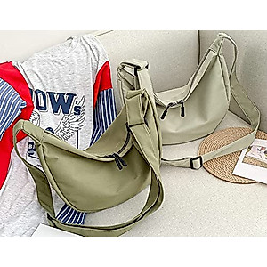 Canvas Messenger Bag For Women Large Hobo Crossbody Bag Zipper Closure Casual Shoulder Tote Bag