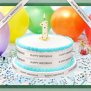 30 Yards 5/8 Inch Cotton Ribbon Happy Birthday Ribbon Craft Ribbon Birthday Ribbons for Gift Wrapping for Birthday Gifts Party Supplies Bow Making