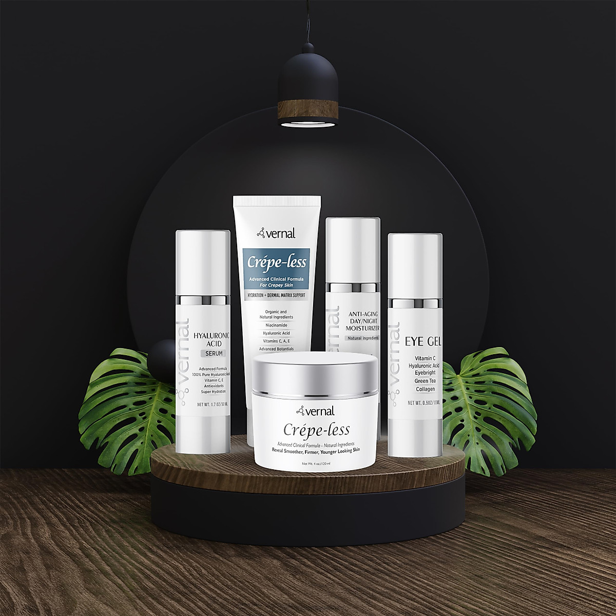 Vernal Crepe-less crepey skin firming cream to reduce crepey arms, neck & hands. Organic tightening cream to reduce thin wrinkled skin on arms, neck and body. Made in USA (4 Oz)