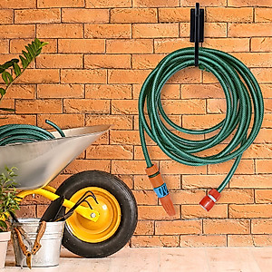 JUNSHUO Hose Holder Wall Mount （Metal/8-Inch） Heavy-Duty Garden Hose Hanger Outdoor, Hand-Forged Hose Rack Mount