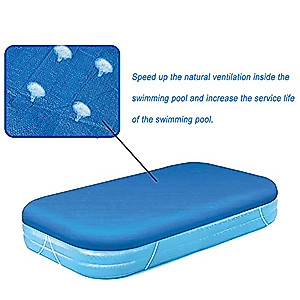 Rectangular Pool Cover, Fits 120 in x 72 in Inflatable Rectangle Swimming Pool Cover, Inflatable Pool Cover, Dustproof Square for Garden Outdoor Paddling Family Pools Protector (Only Cover)