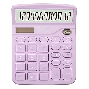 Purple Calculator, UPIHO Basic Office Calculator, Desktop Calculator 12 Digit with Large LCD Display for Purple Office Supplies with Sensitive Button, Purple Desk Accessories, School Supplies
