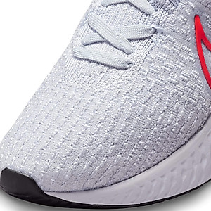 Nike Womens React Infinity Run FK 3, Football Grey/Bright Crimson, 6.5 M US