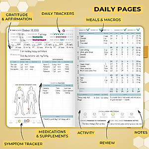Clever Fox Medical Planner Daily – Health Diary Notebook, Wellness Journal & Self-Care Logbook, Lasts 3 Months, 7x10.5″ (Amber Yellow)