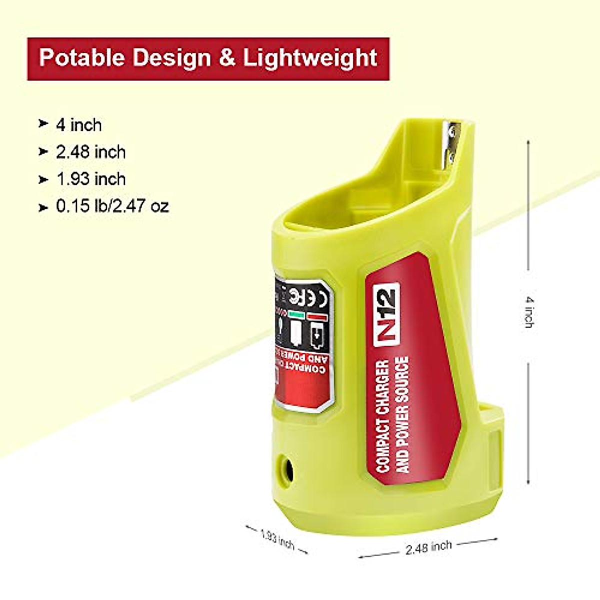 12V USB Power Source Power Adapter 48-59-1201 Charger for Milwaukee 12V M12 Lithium-ion Battery 48-11-2420 48-11-2411 48-11-2401 48-11-2402